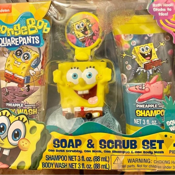 Bath, Skin & Hair | Spongebob Squarepants Soap Scrub4 Piece Giftset ...